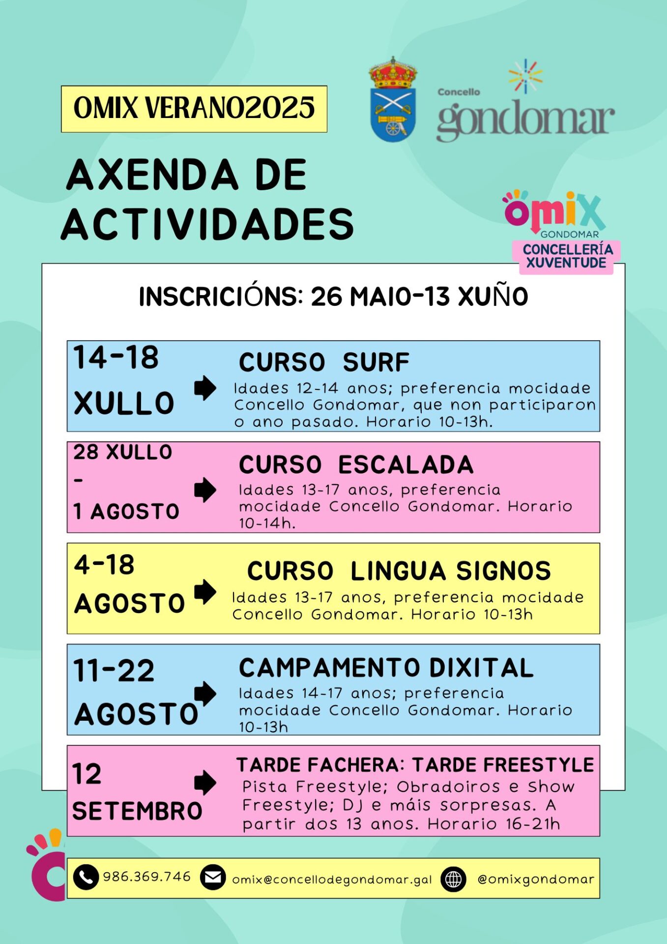 AXENDA DE ACTIVIDADES PARA A MOCIDADE EN GONDOMAR - Concello de Gondomar